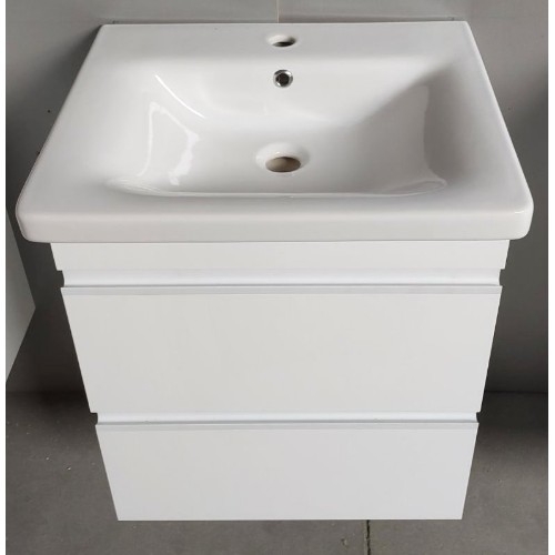 "Тумба Devit Frame 753065W Белая Глянцевая 65См с Раковиной и Сифоном 650Х455Х600", 650х455х600 ...