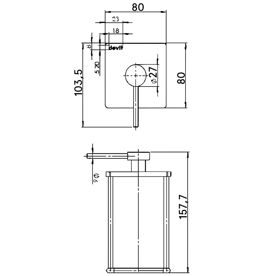 "Дозатор для Жидкого Мыла Devit UP 7030120B Черный Матовый", купить по выгодным ценам в Киеве ...